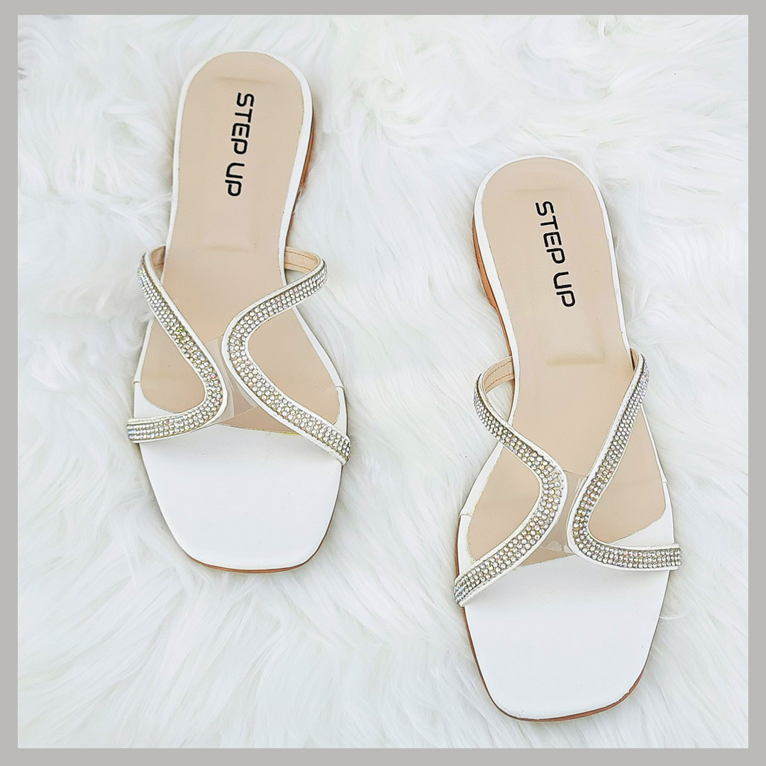 Women's Flat Slide Sandals - Spark - Step Up Online in Pakistan